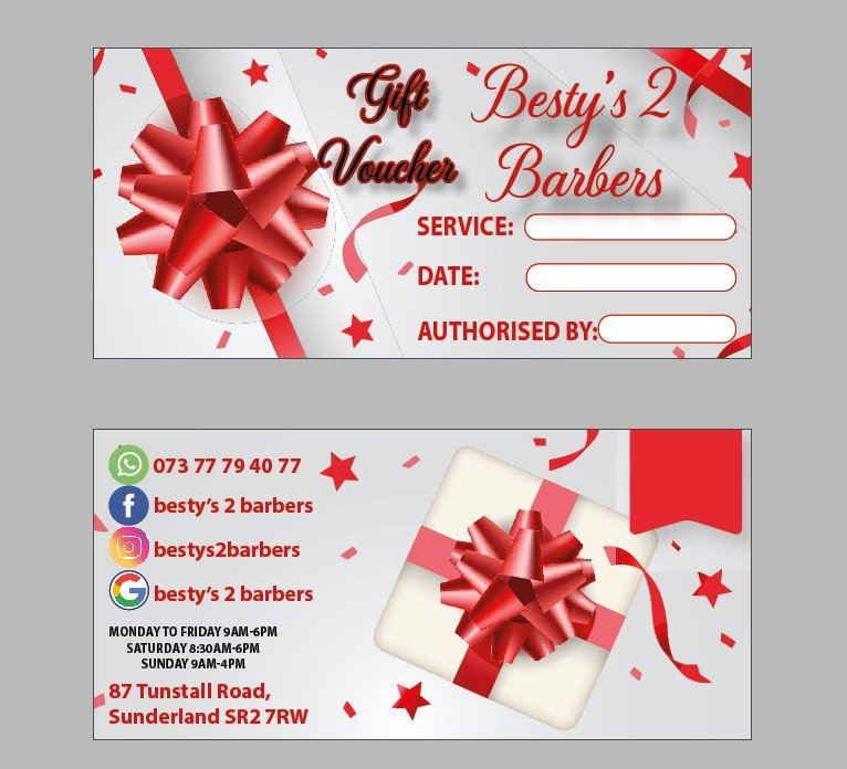 Barber Shop Gift Voucher - Atlantic Design Print