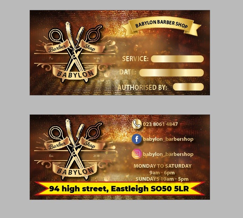 Barber Shop Gift Voucher - Atlantic Design Print