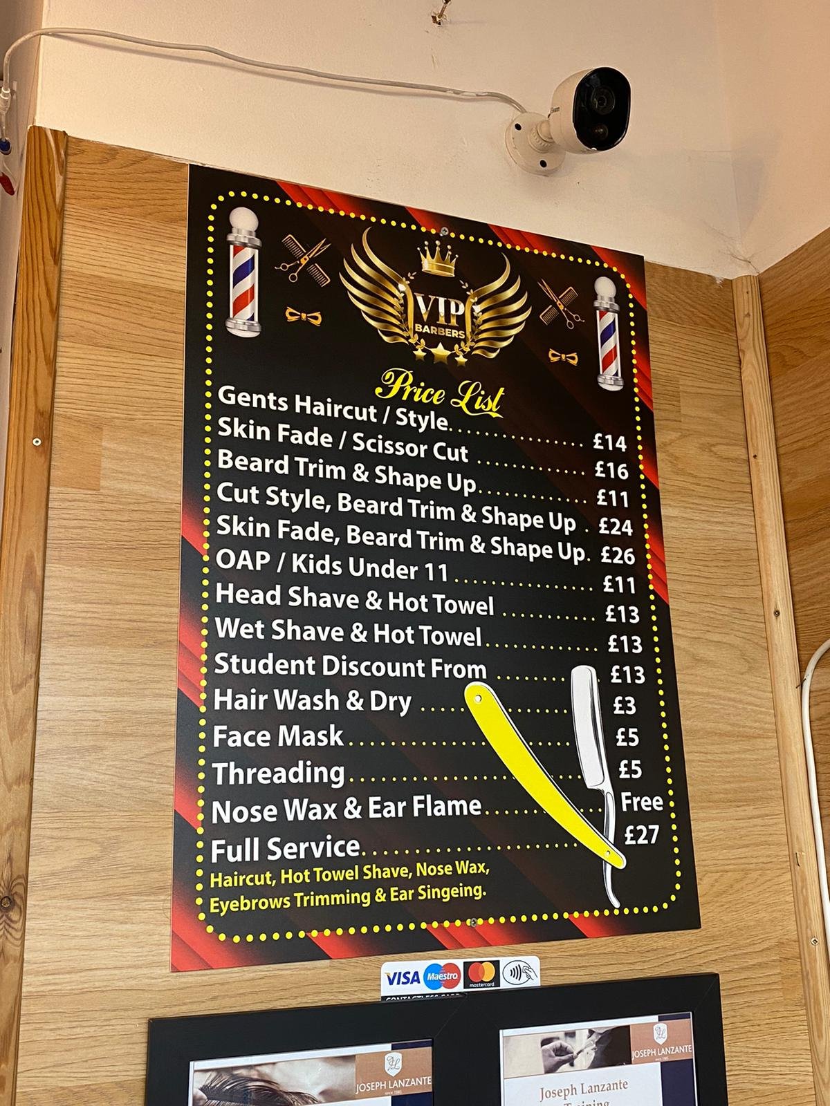 Barber Shop Price List - Atlantic Design Print