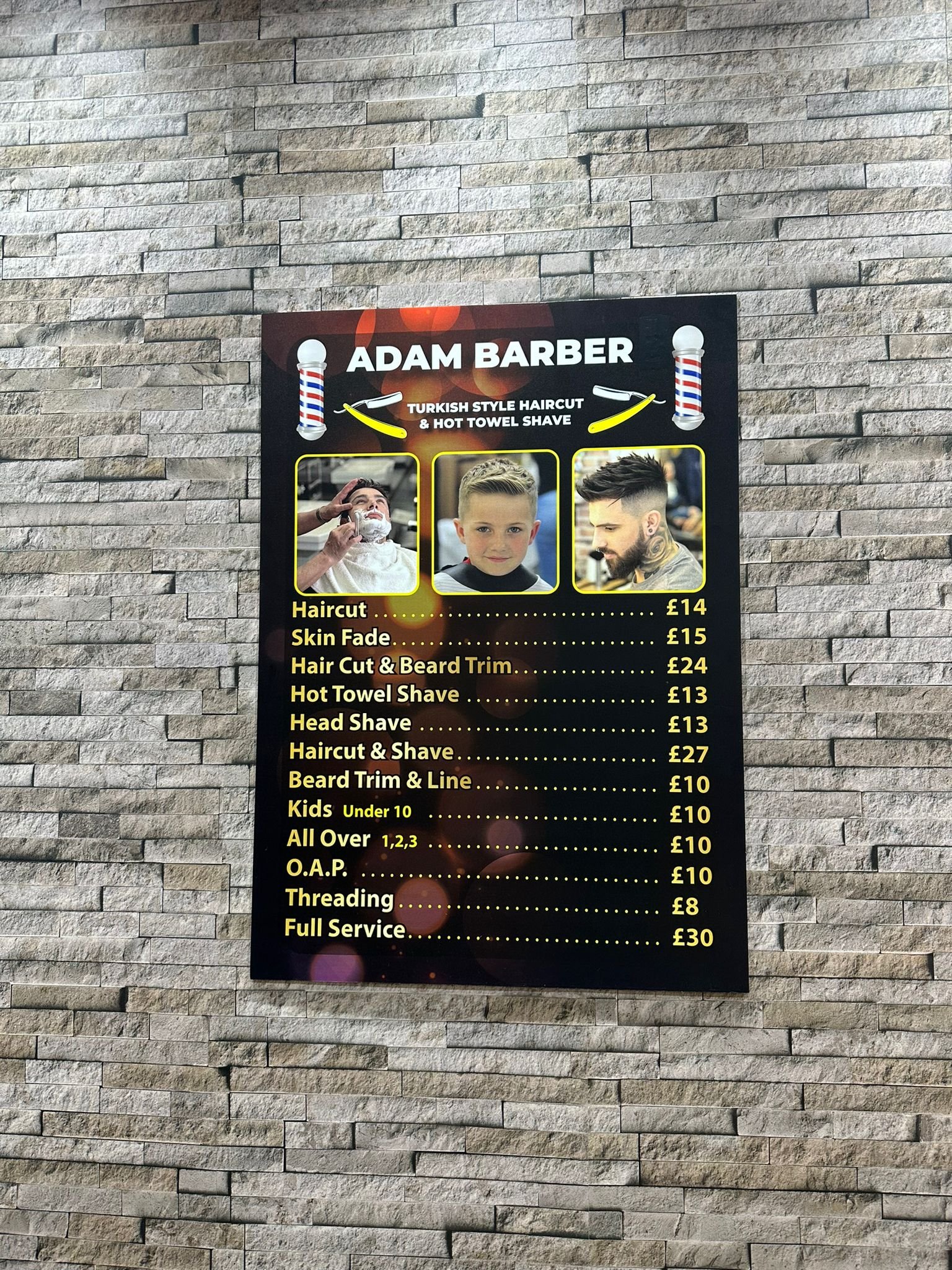 Barber Shop Price List - Atlantic Design Print
